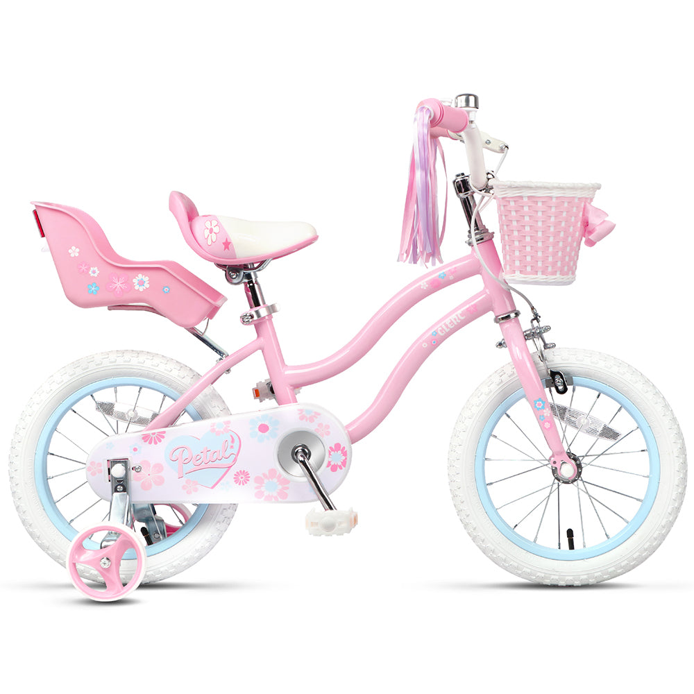 Glerc 12"-18" Girls Bike with Training Wheels, Basket & Streamers ...